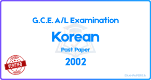 2002 AL Korean Past Paper – exampapers.lk
