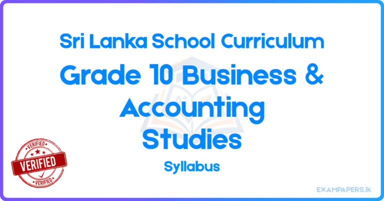 Grade 10 Business & Accounting Studies Syllabus – exampapers.lk