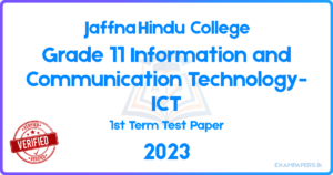 Jaffna Hindu College Grade 11 Information and Communication Technology ...