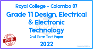 Royal College – Colombo 07 Grade 11 Design, Electrical & Electronic ...