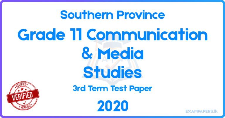 Southern Province Grade 11 Communication & Media Studies 2020 3 Term ...